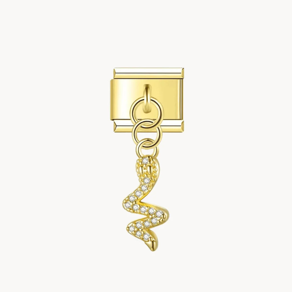 Pendentif doré en forme de serpent élégant et unique